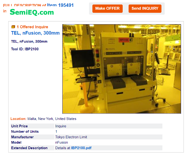 TEL nFusion 700 GAS CLUSTER ION BEAM - 半导体二手设备交易平台